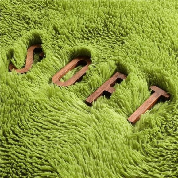 Accents | Grass Green Area Rug For Bedroom 4x6 Fluffy Shag For Living ...